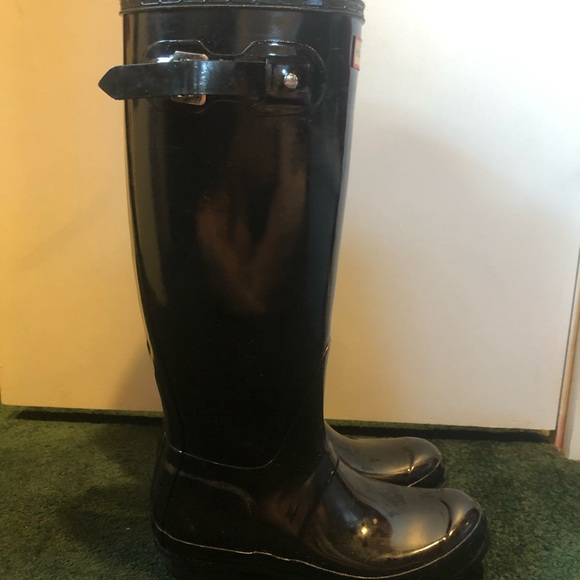 Hunter | Shoes | Original Glossy Black Hunter Boots | Poshmark